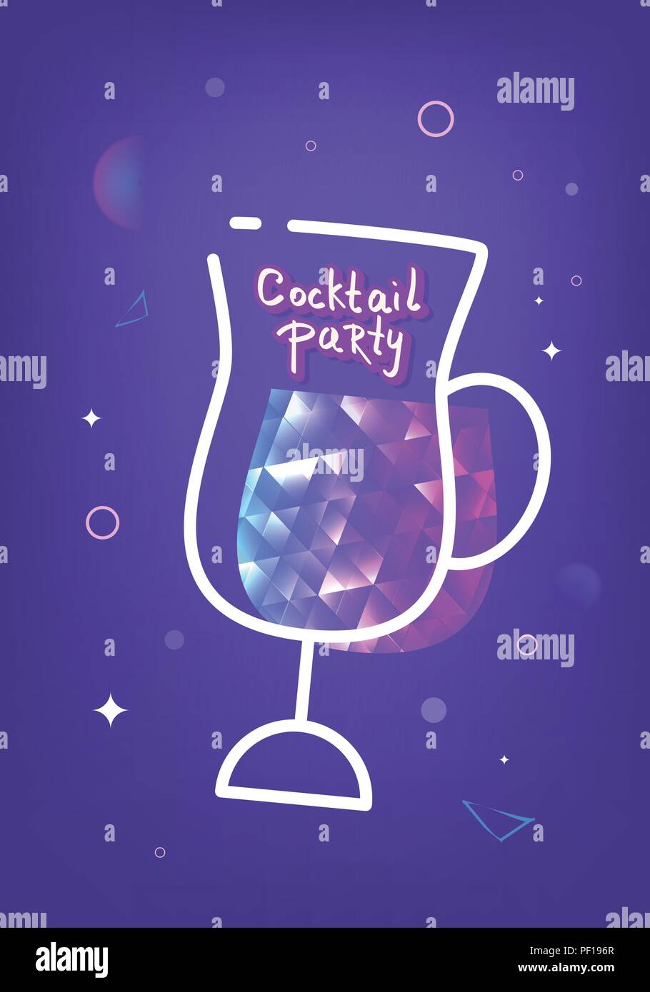 Cocktail party template. Holiday banner with shine decoration and ...
