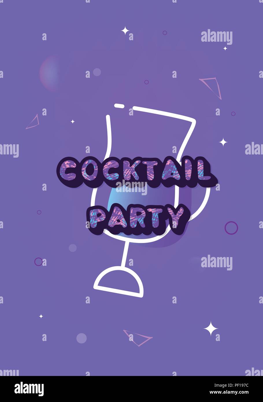 Cocktail party template. Holiday banner with shine decoration and ...
