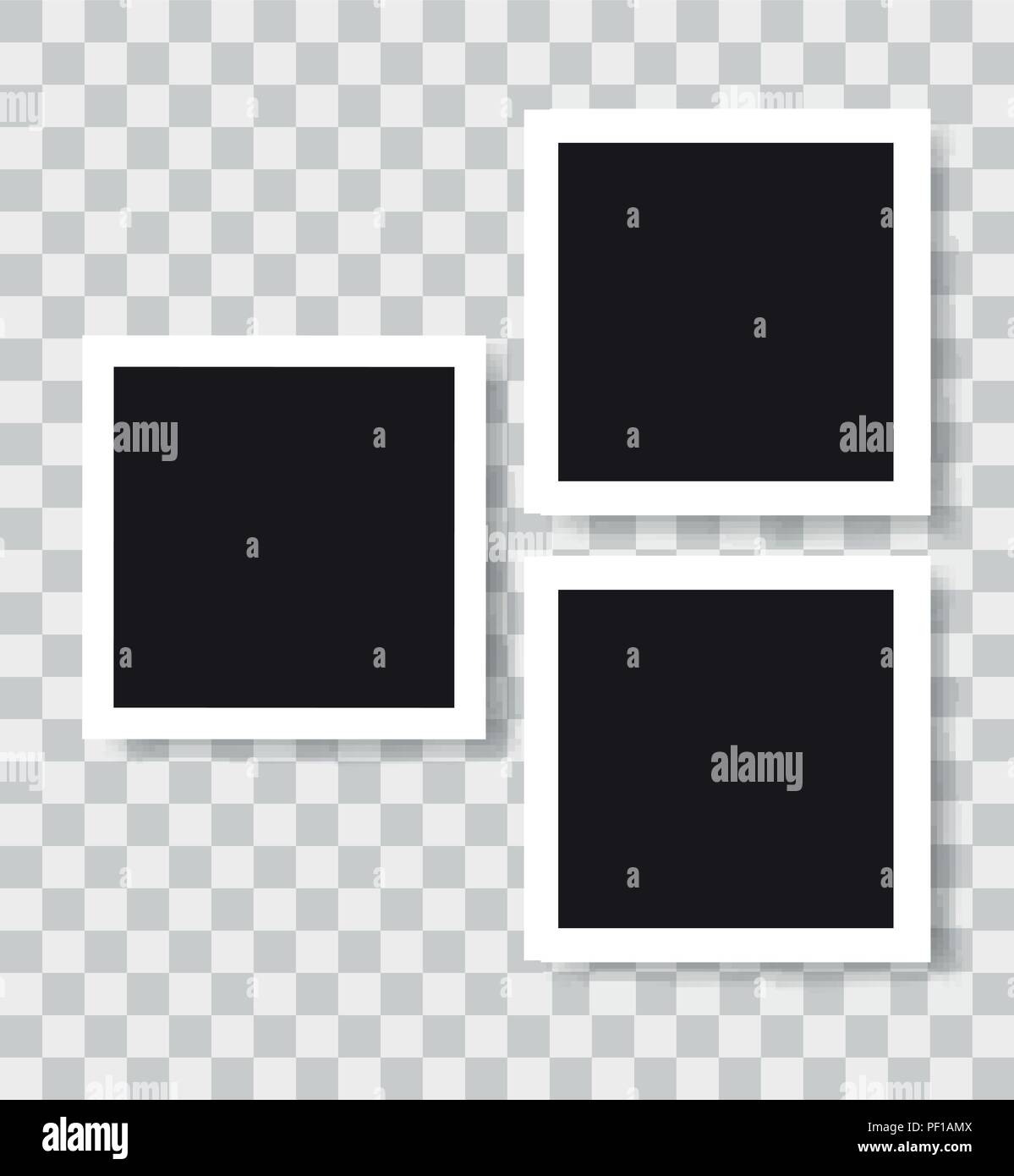 Realistic photo frames, vector illustration on transparent background ...