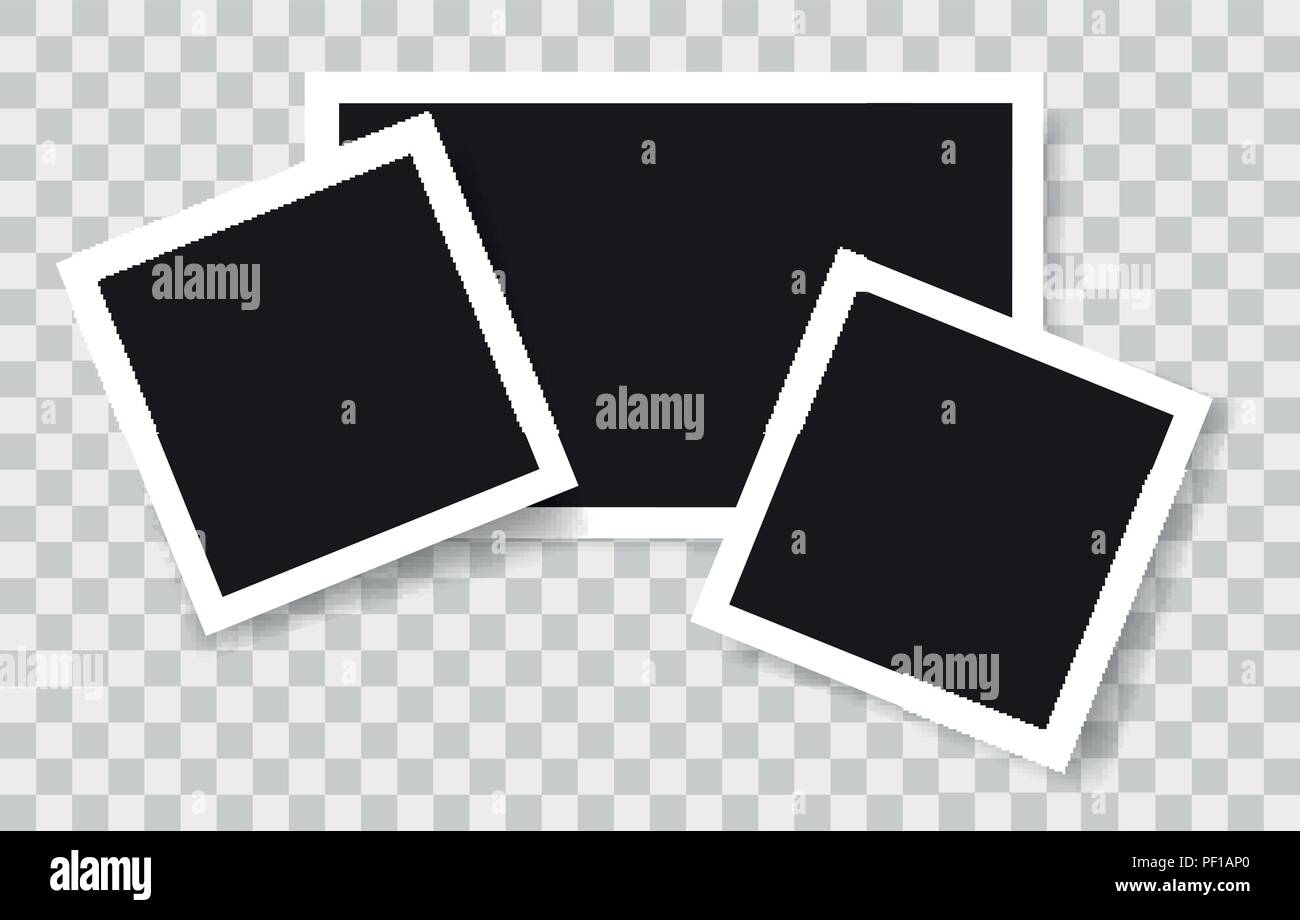 Realistic photo frames, vector illustration on transparent background ...