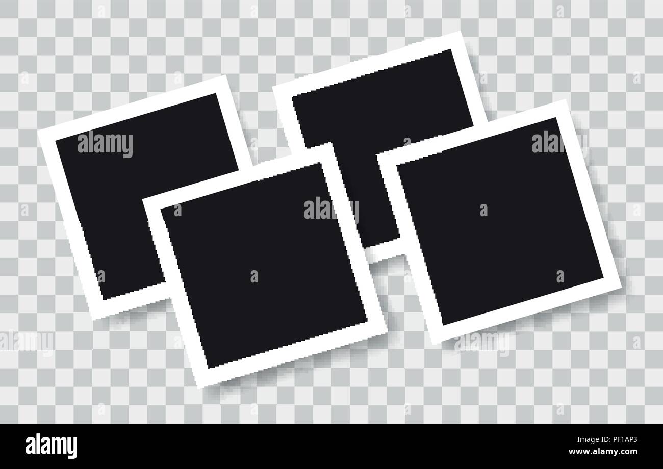 Realistic photo frames, vector illustration on transparent background ...