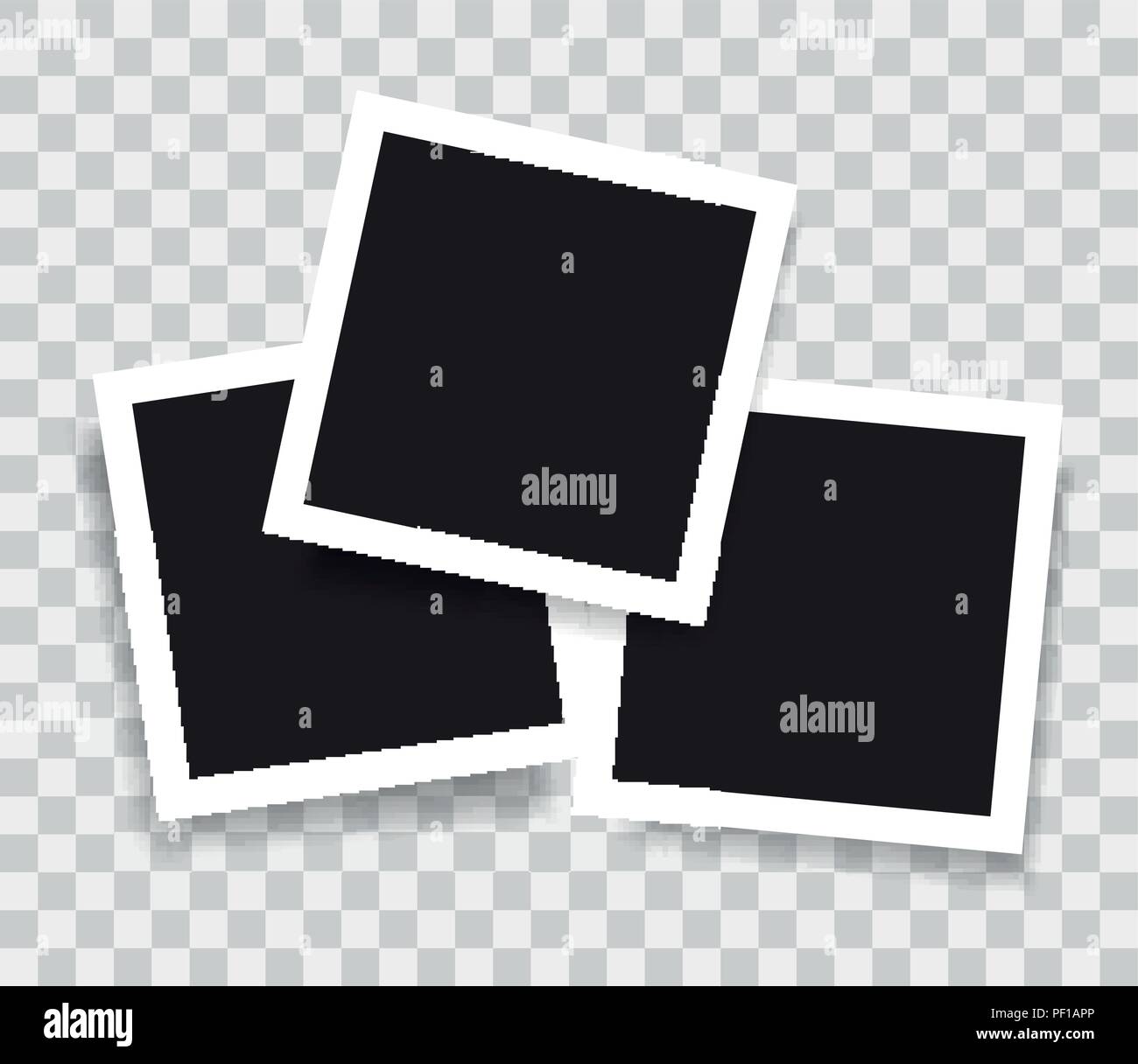 Realistic photo frames, vector illustration on transparent background ...