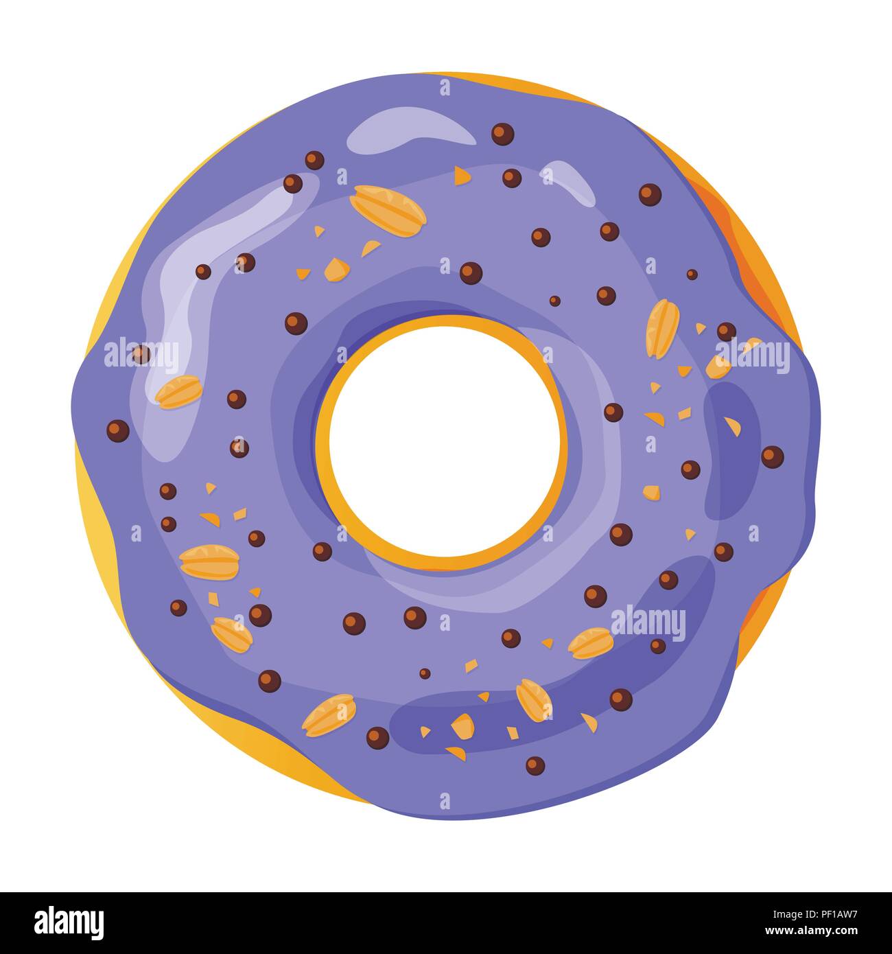 Colorful donut on white background, flat vector illustration Stock ...