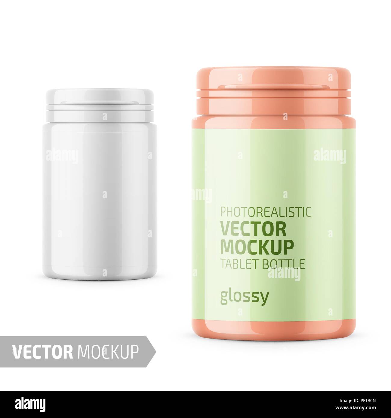 White plastic tablet bottle template Stock Vector Image & Art - Alamy