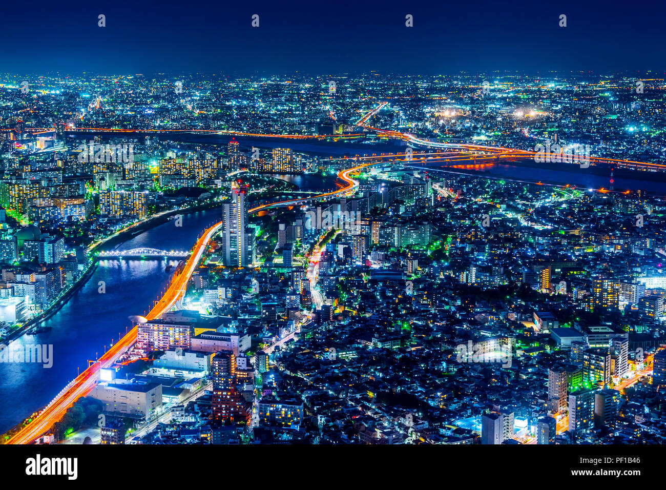 Tokyo night aerial hi-res stock photography and images - Alamy