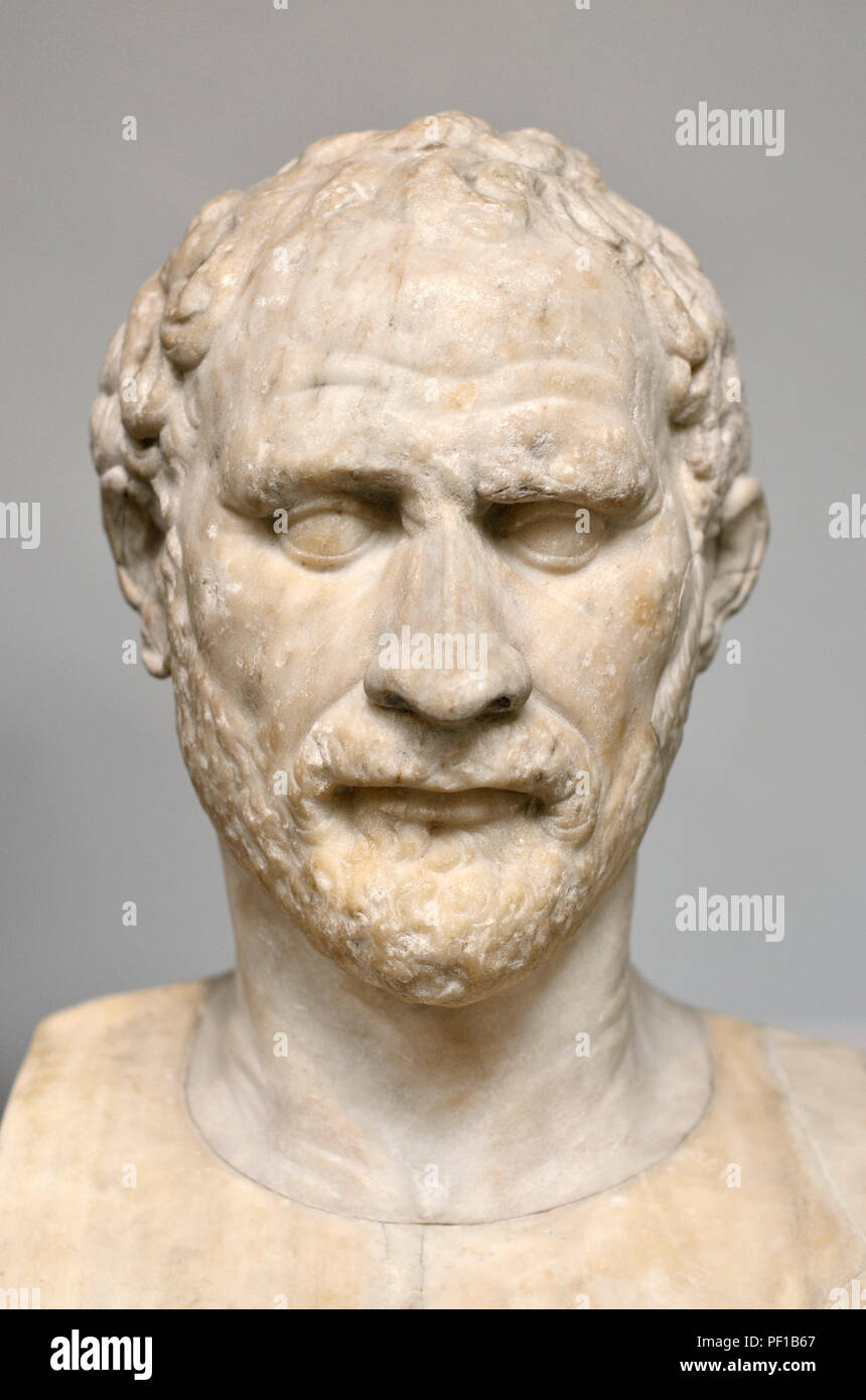 Marble head of Demosthenes (Athenian orator: c384-322 BC) British ...