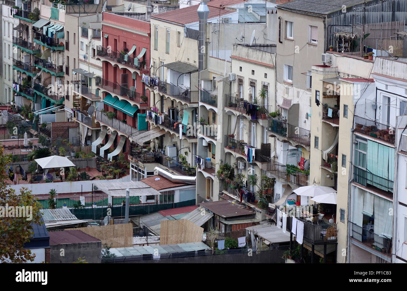 High Density Residential Neighbourhood In The Ramblas Area Of Barcelona ...