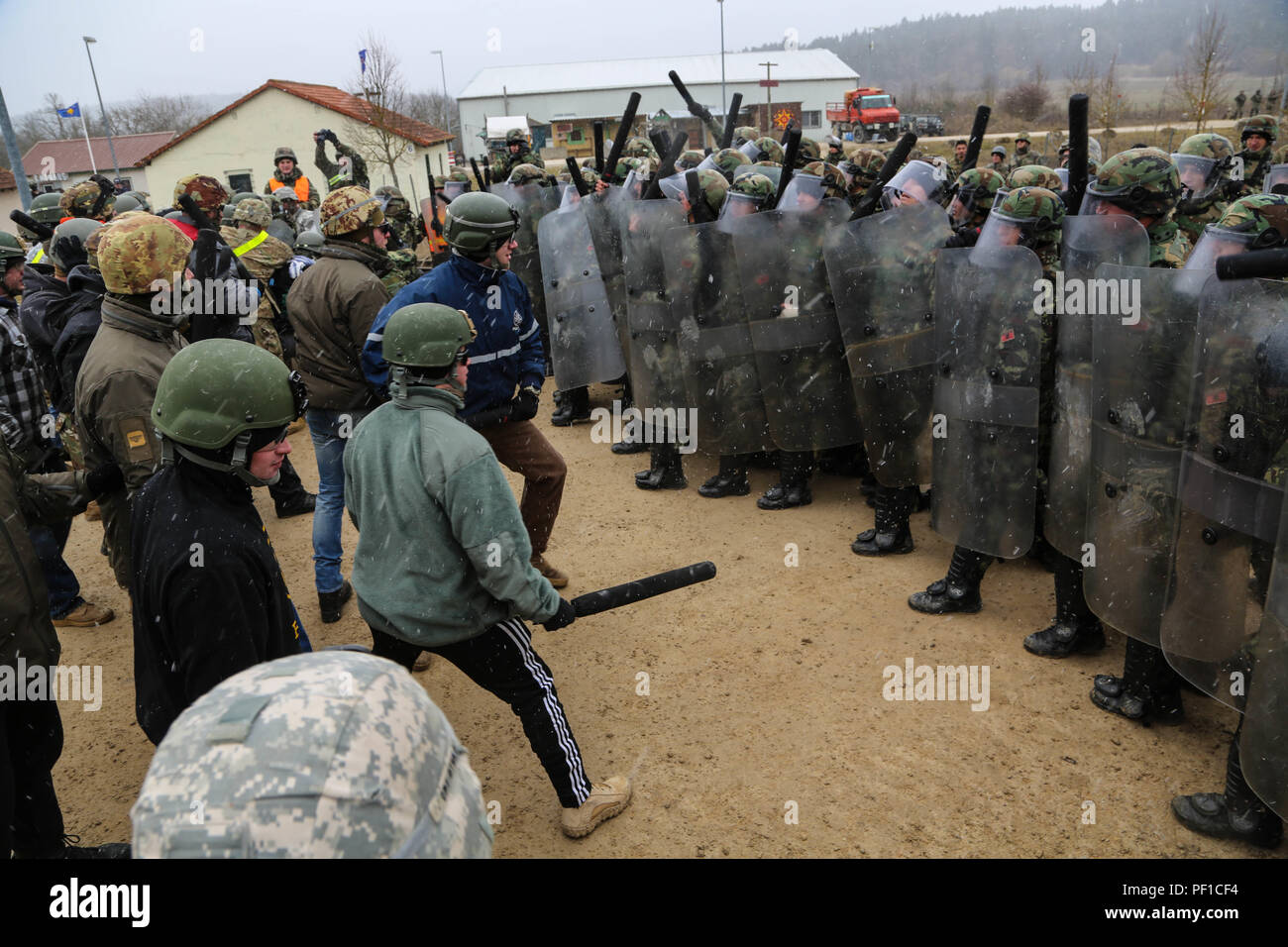Albanian soldiers clash with U.S. Soldiers of 1st Battalion, 4th ...