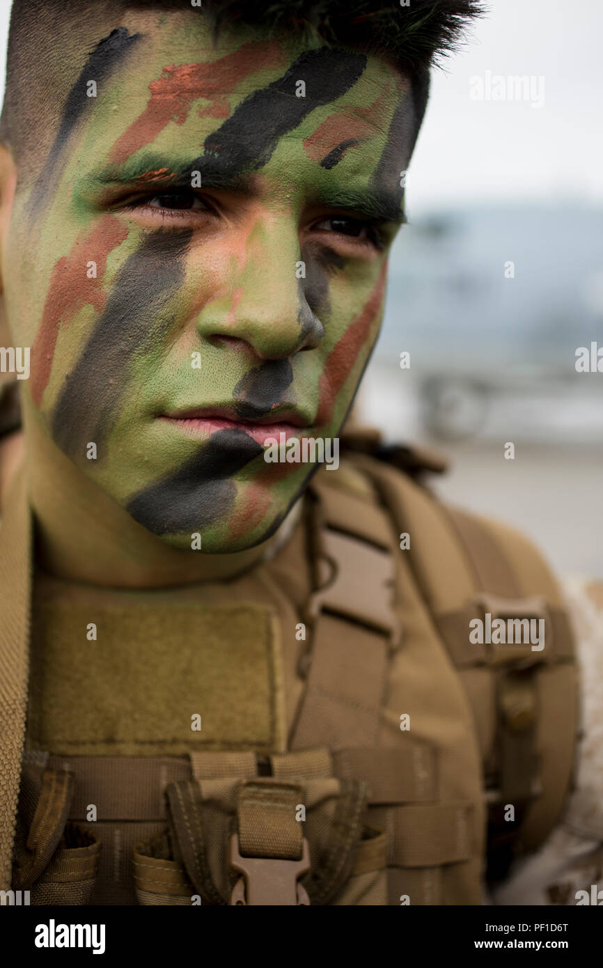 U.S. Marine Corps Pfc. Christian J. Saldana, a rifleman assigned to 3rd ...