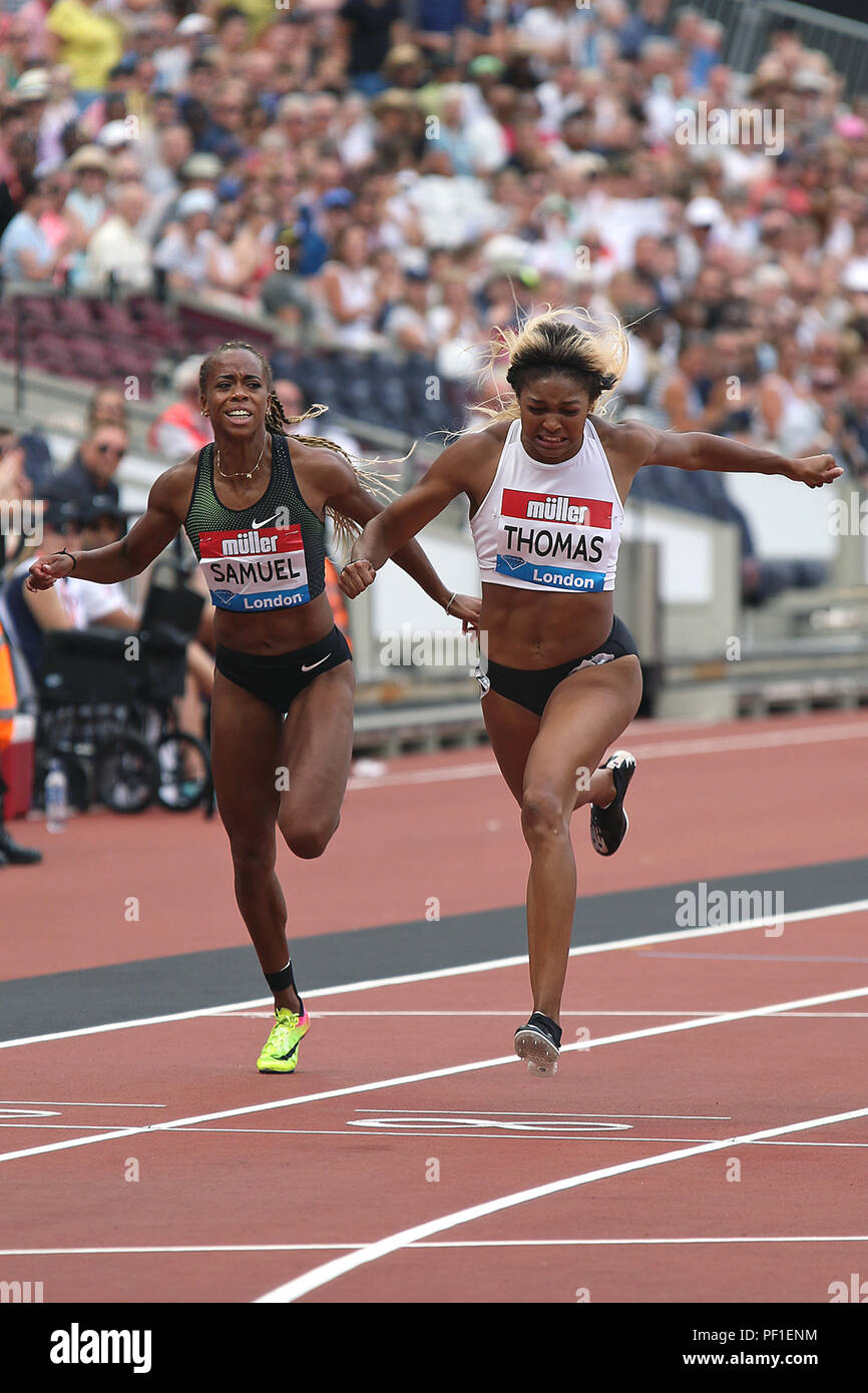 Jamile SAMUEL of the Netherlands & Gabrielle THOMAS of the USA in the ...