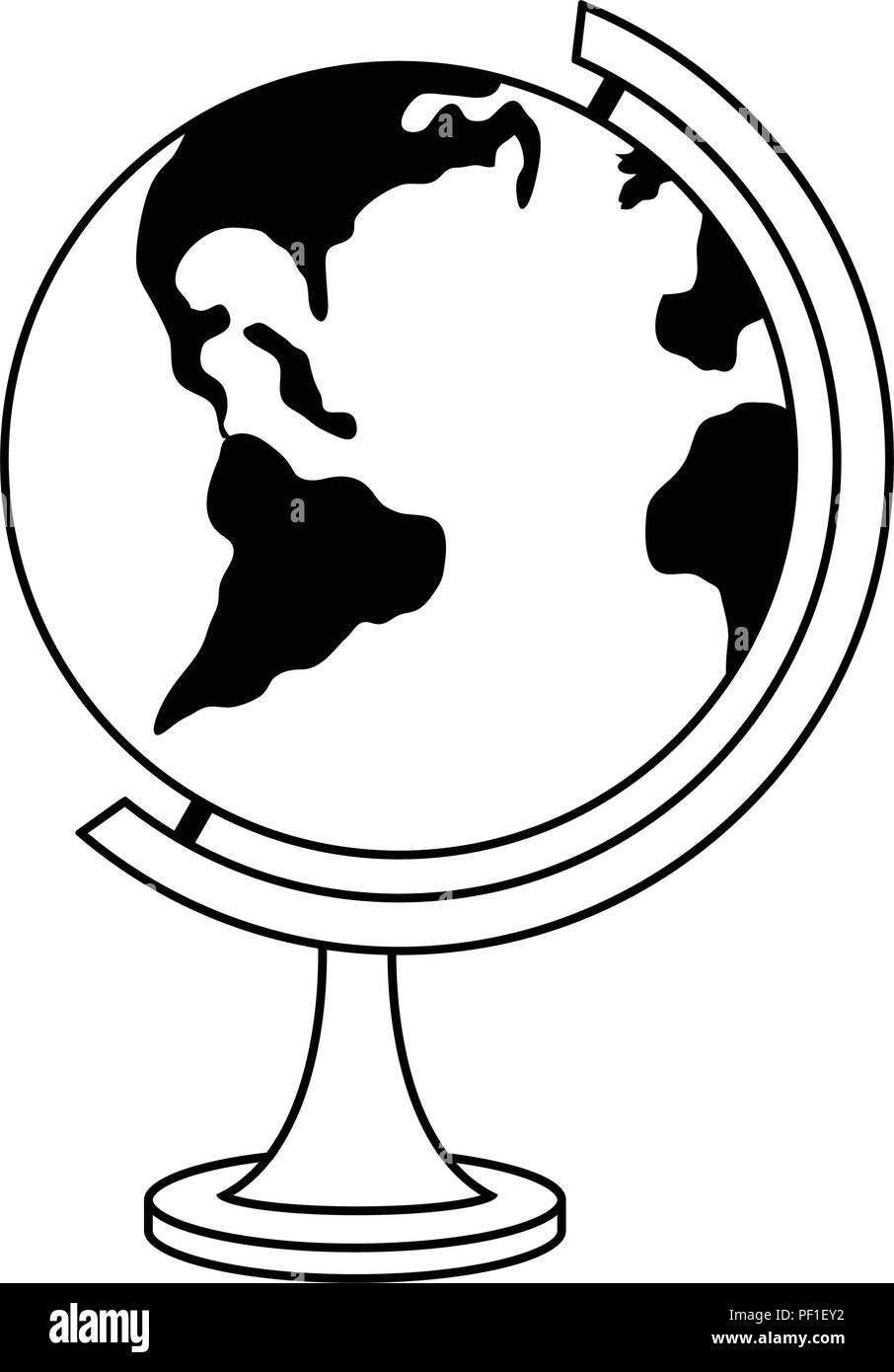 Globe icon. Thin line design. Vector illustration Stock Vector Image ...