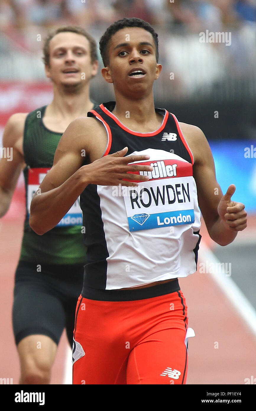 Daniel ROWDEN of GB in the mens 800 metres at the 2018 Muller ...