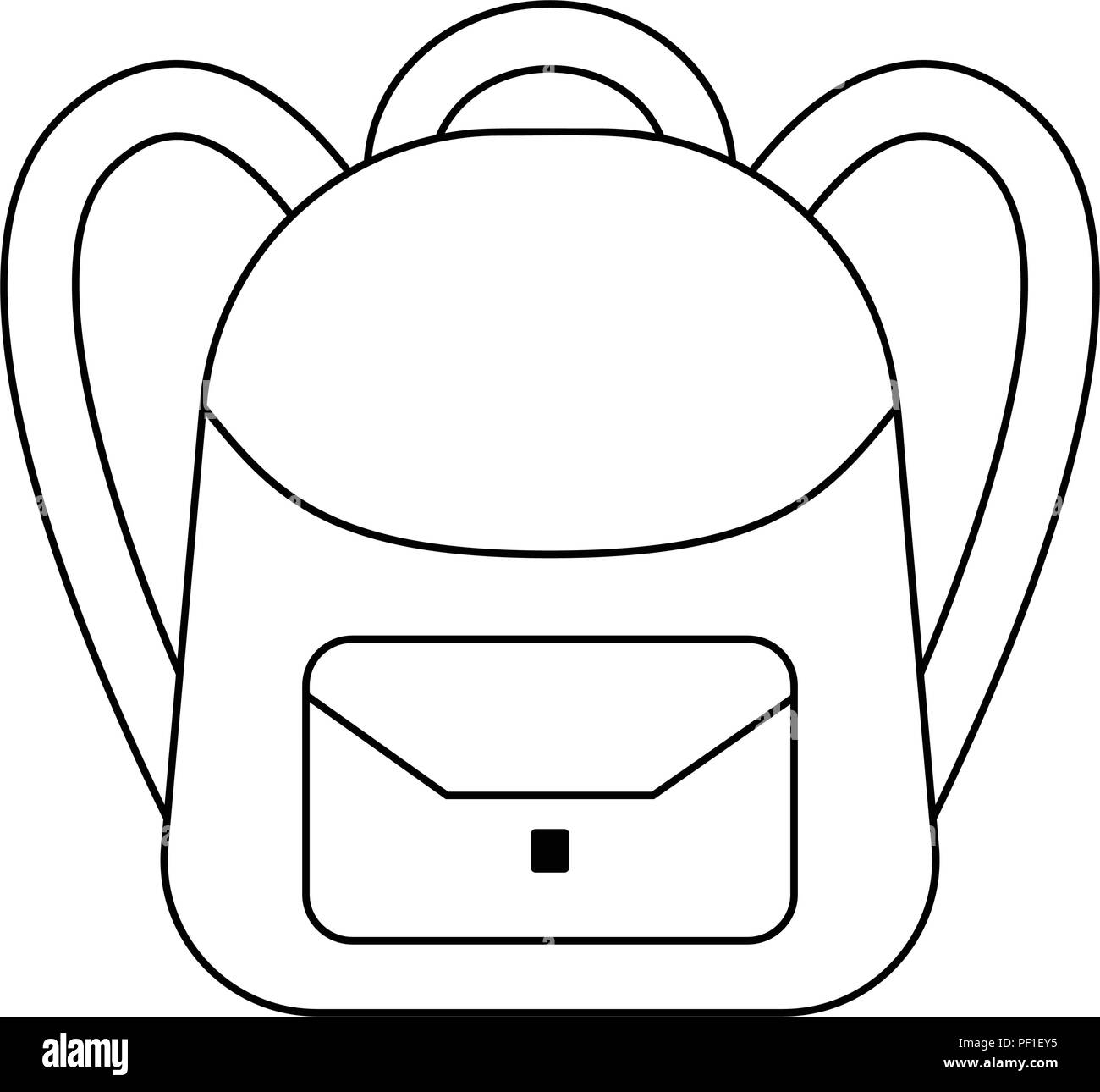 School rucksack icon. Thin line design. Vector illustration Stock ...