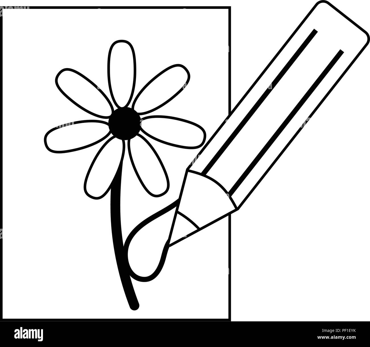 Sketch with pencil icon. Thin line design. Vector illustration Stock ...