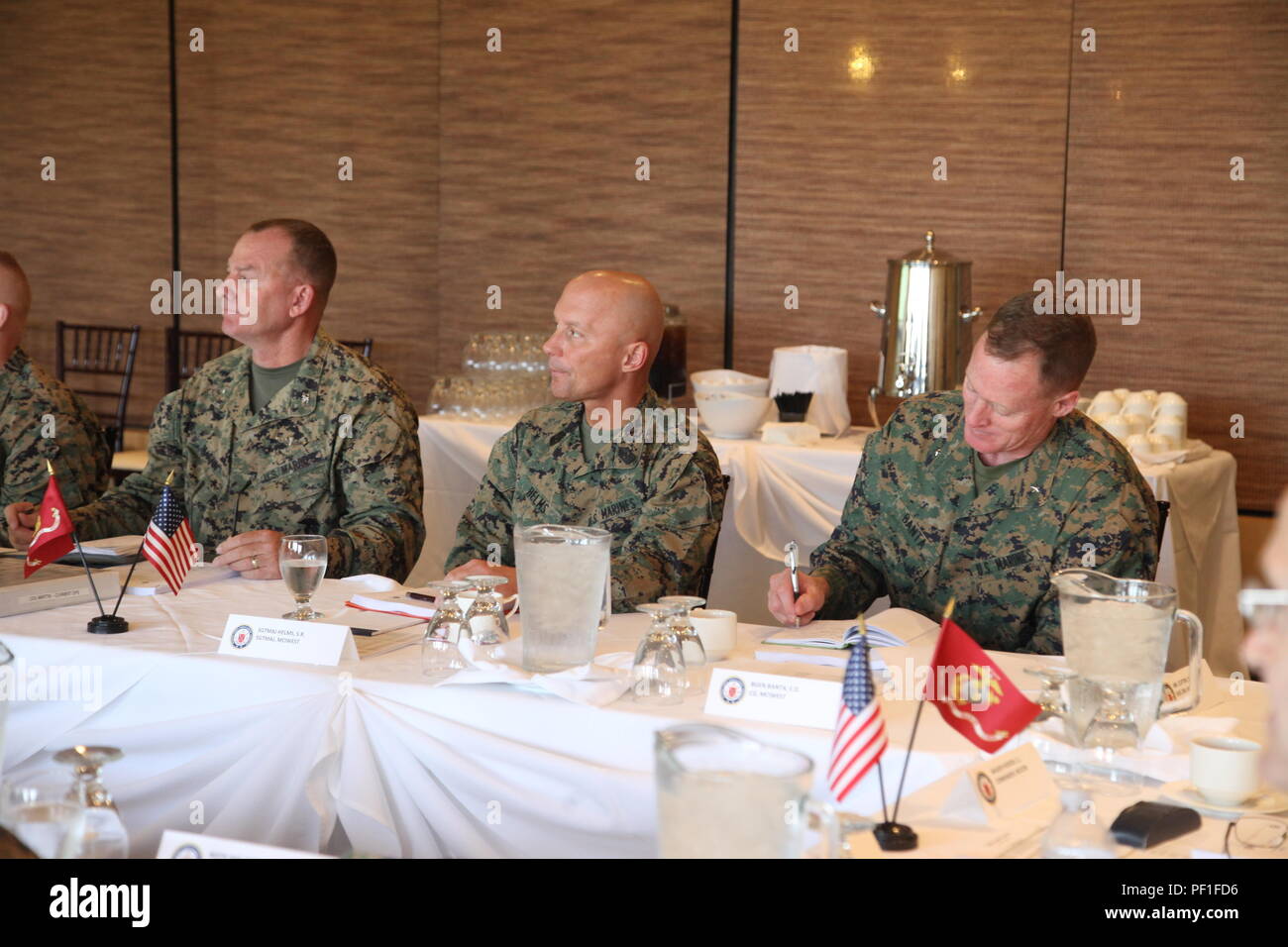 U.S. Marines with Marine Corps Installations West, attend a Senior ...