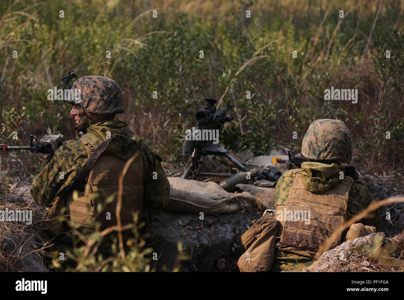 Marines with 3rd Battalion, 6th Marine Regiment, secure defensive ...