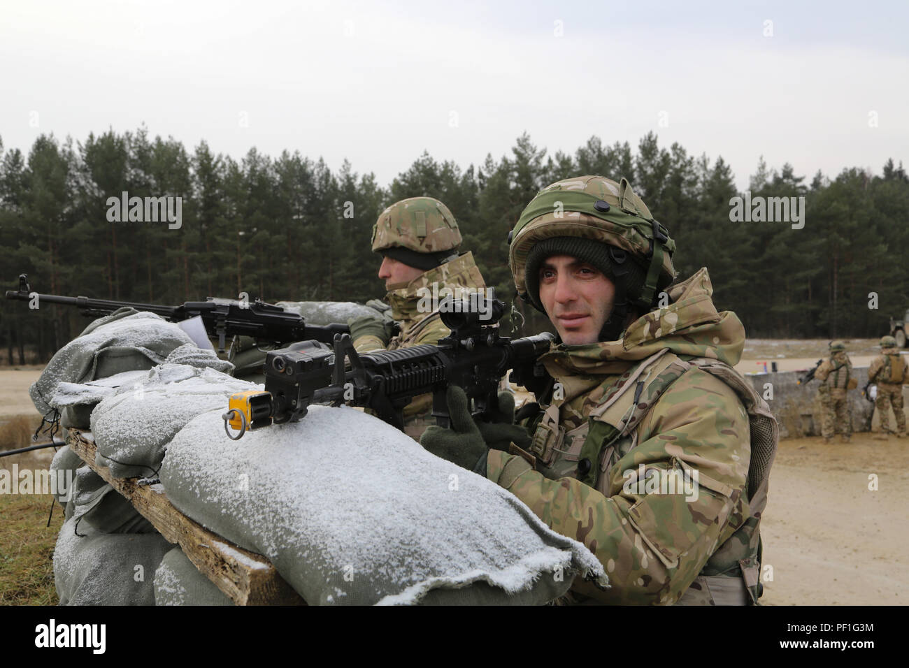 Georgian soldiers of 52nd Light Infantry Battalion, 5th Infantry ...
