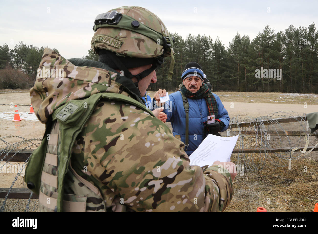 A Georgian soldier of 52nd Light Infantry Battalion, 5th Infantry ...