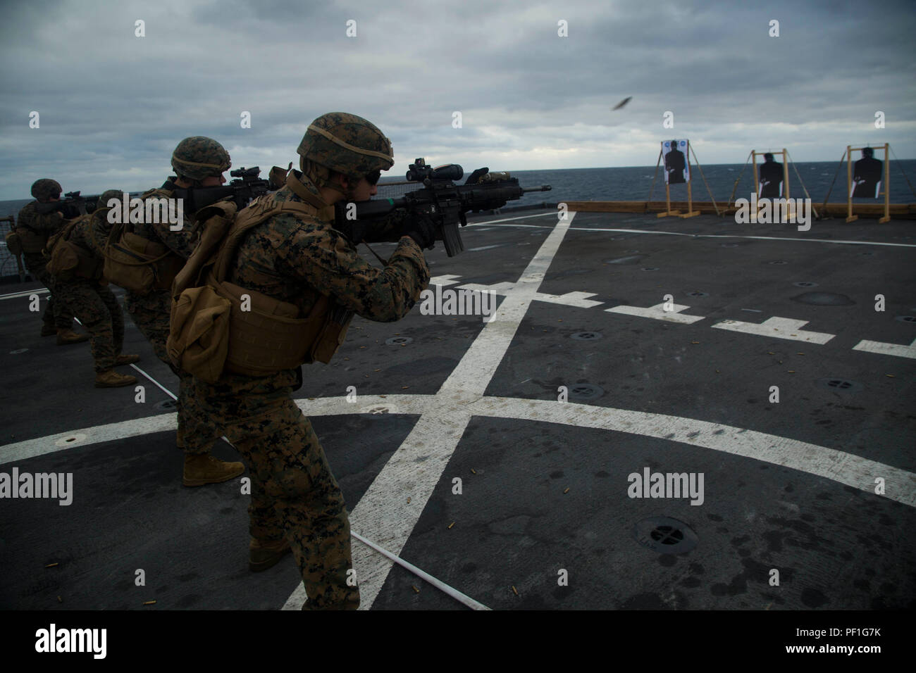 Marines with Bravo Company, Battalion Landing Team 1st Battalion, 5th ...