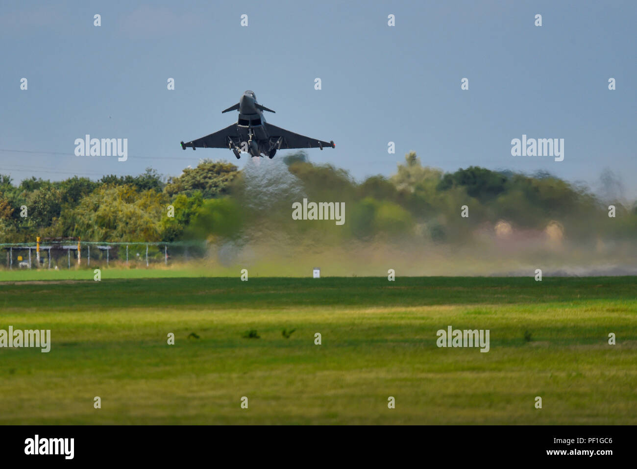 Royal Air Force RAF Eurofighter Typhoon FGR4 jet fighter plane taking ...