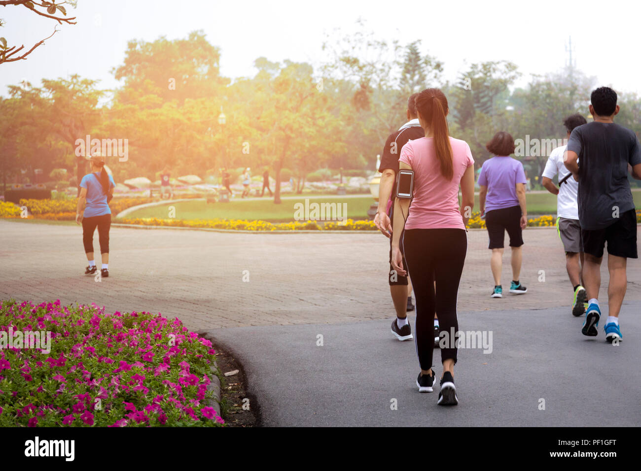 Group Women Walking Outdoor Exercise Stock Photos & Group Women Walking ...