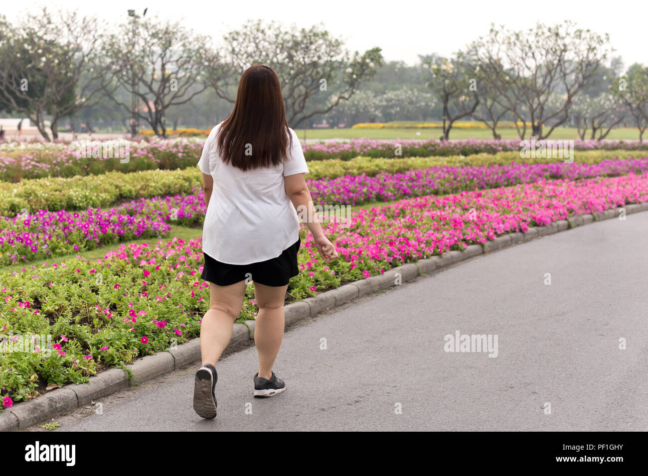 Overweight woman walking hi-res stock photography and images - Alamy