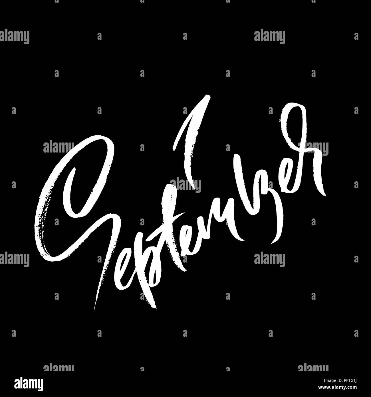 1 september. Chalk textured modern simple lettering on blackboard ...