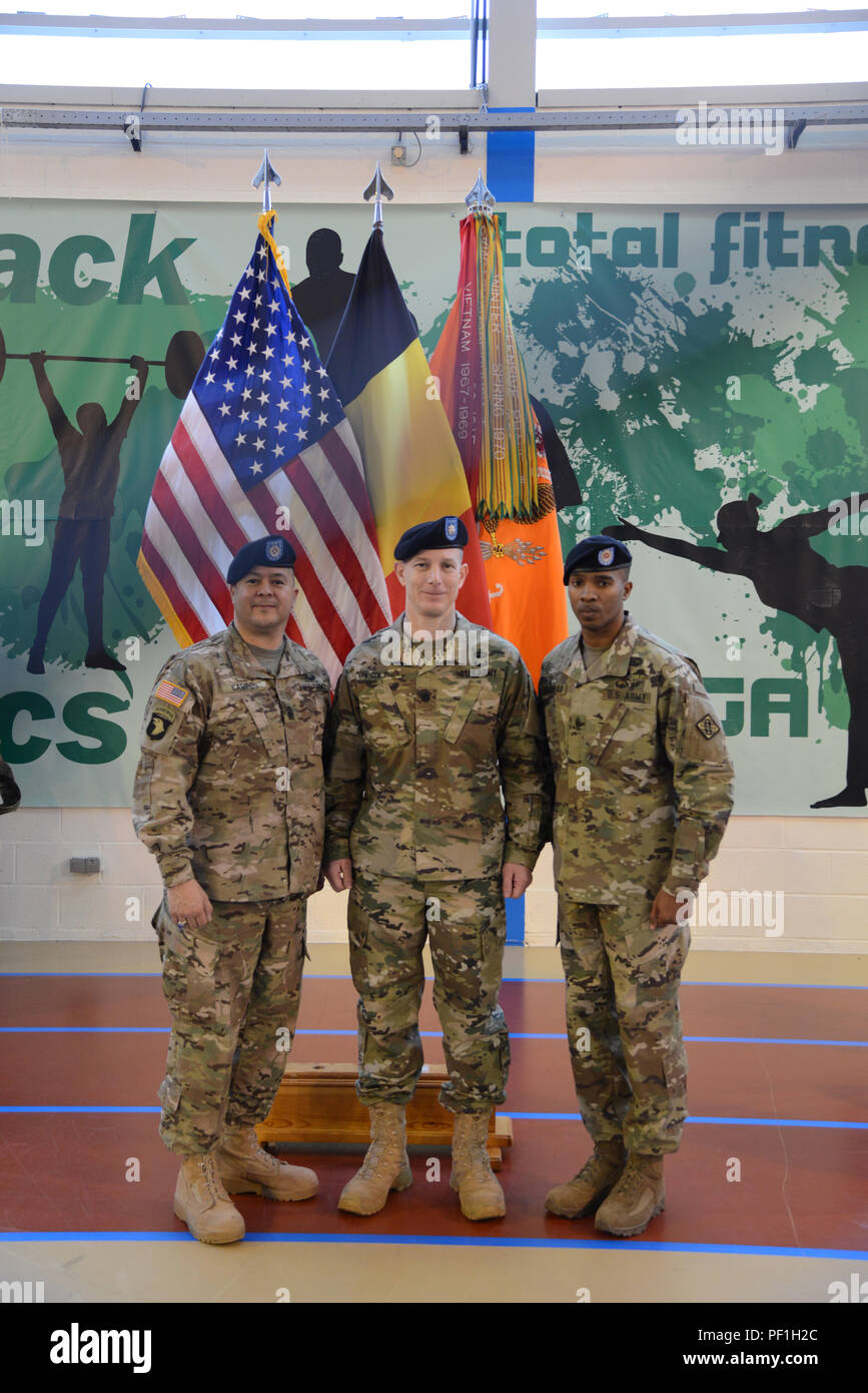 Command staff picture of 39th Signal Battalion, from left, outgoing ...