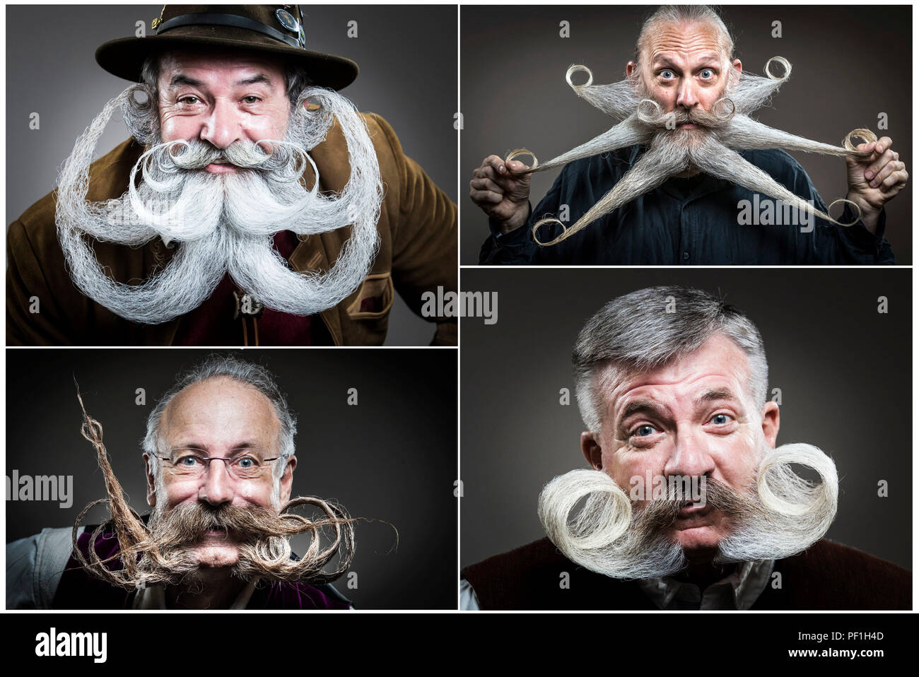 Contenders for the fourth British Beard and Moustache Championships at ...