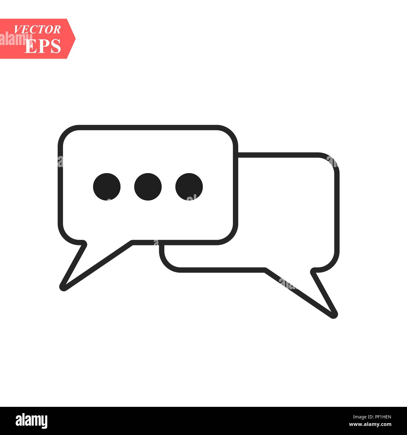 Outline Chat Icon isolated on grey background. Line Dialogue pictogram ...