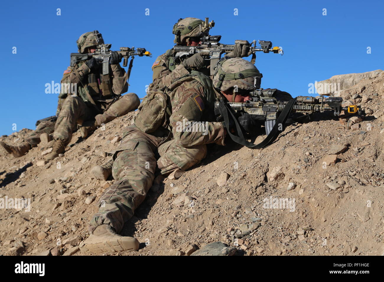 U.S. Army Soldiers from 1st Battalion, 12th Infantry Regiment, provide ...