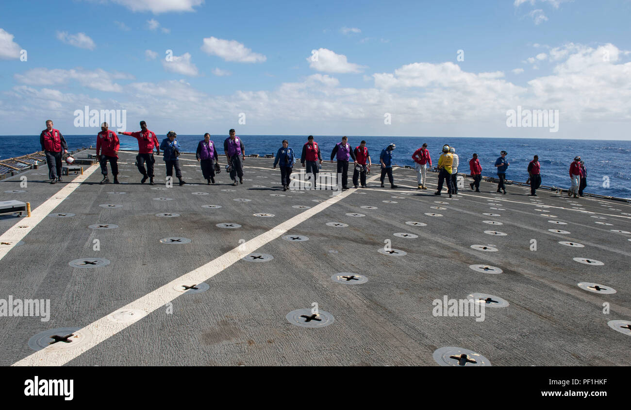 160229-N-VS214-168 PACIFIC OCEAN (Feb. 29, 2016) The flight deck crew ...