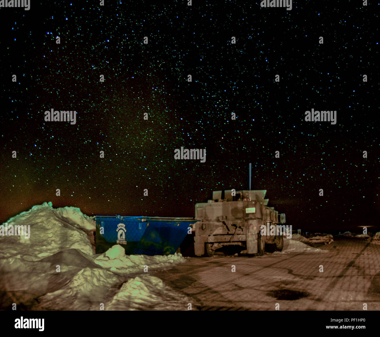 A 90th Missile Security Forces Squadron Humvee sits on the access road ...