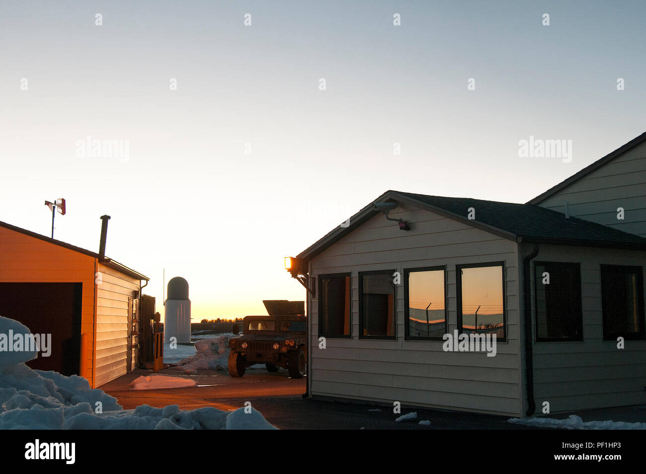 The sun rises at a Missile Alert Facility in the F.E. Warren Air Force ...