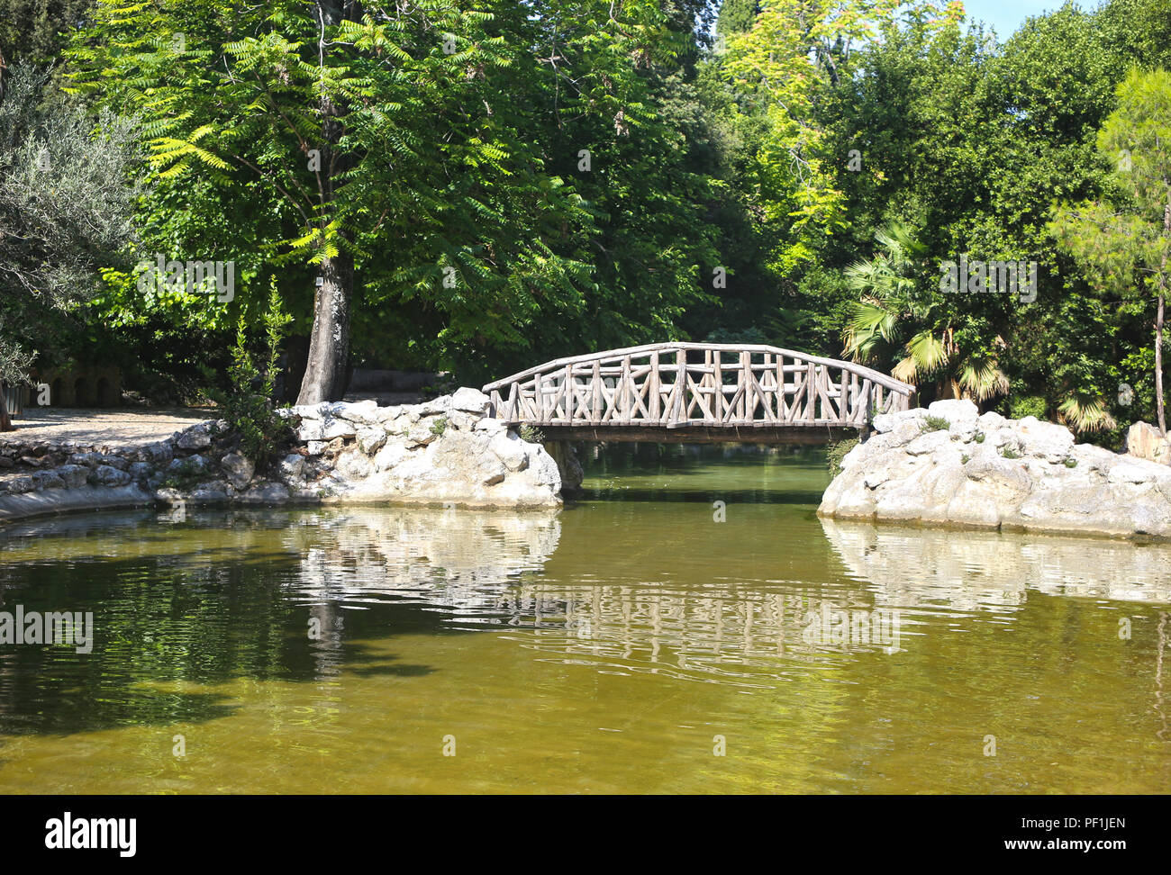 green lake scene at the National Garden of Athens Greece Stock Photo ...
