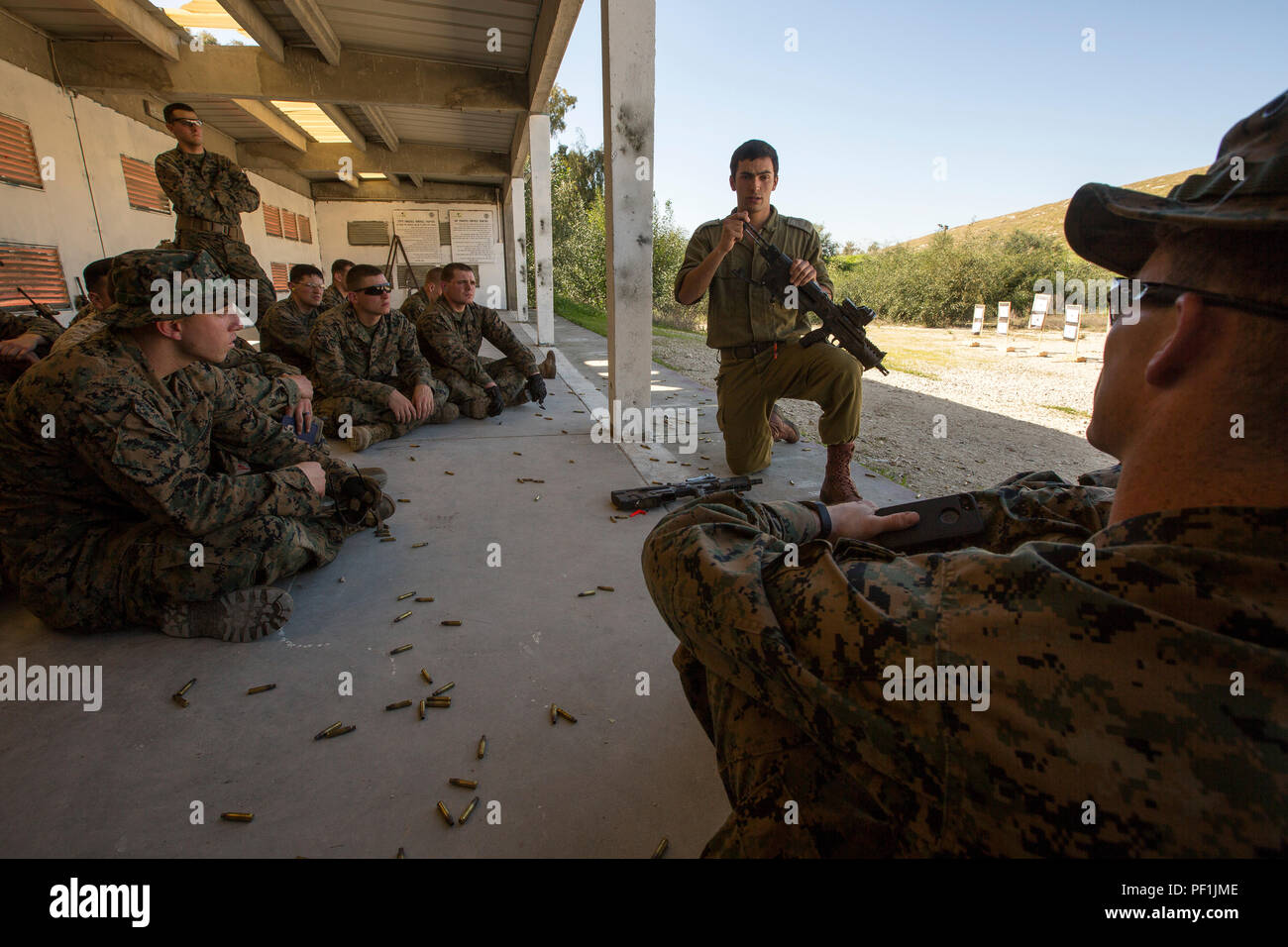 An Israel Defense Force solider delivers an informational brief to U.S ...