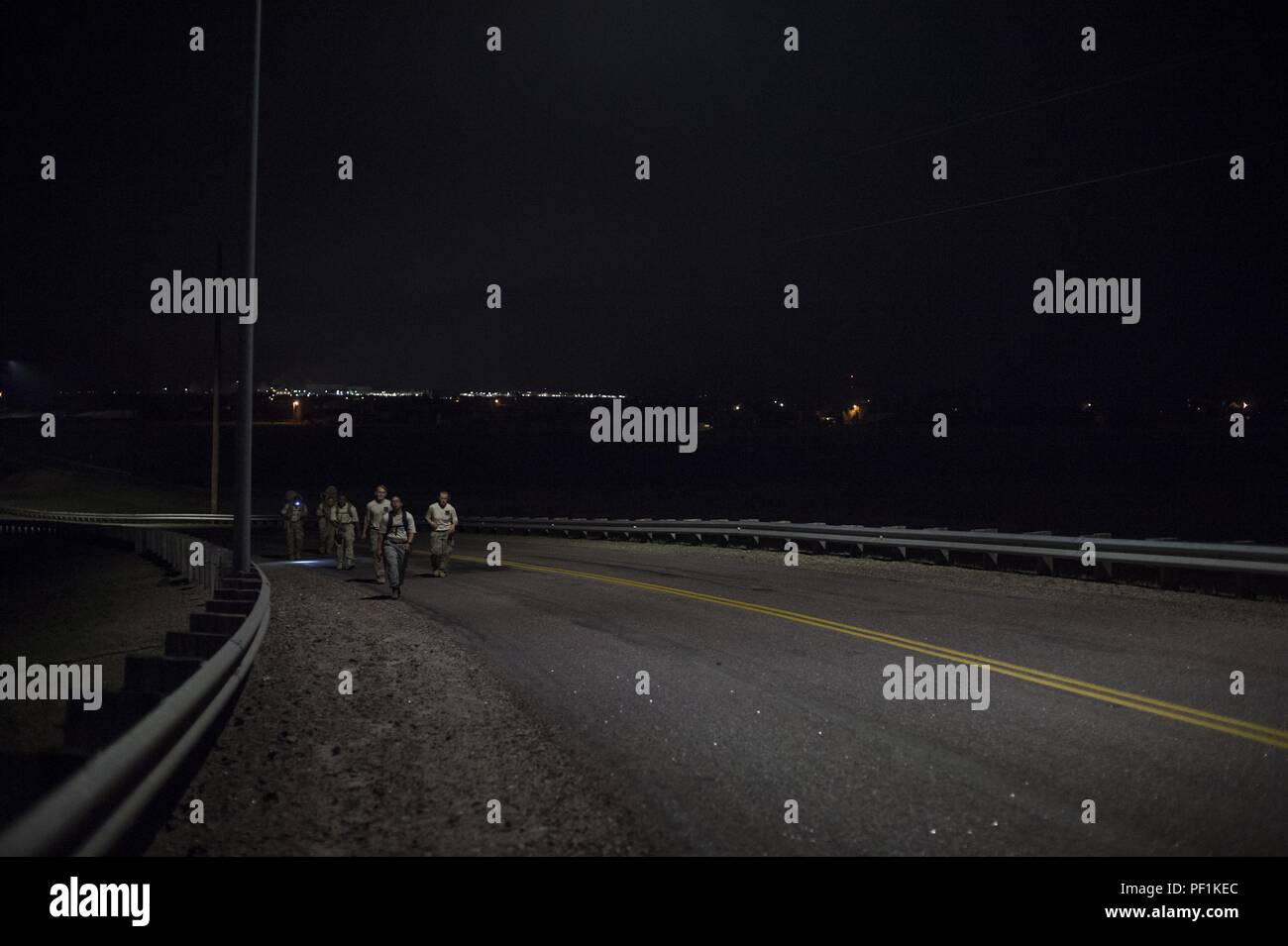 Crow Creek Challenge Airmen run to a checkpoint at F.E. Warren Air ...