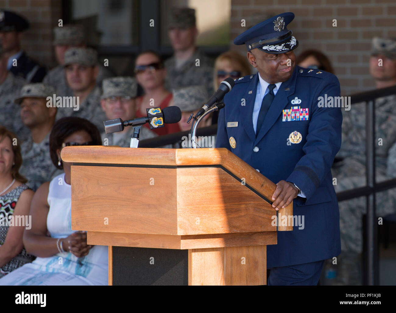 Maj. Gen. Mark Brown, outgoing 2nd Air Force commander, delivers ...