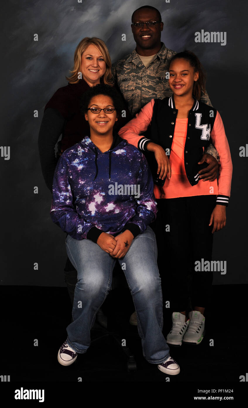 Talia Hay sits with her family Feb. 10, 2016, on Grand Forks Air Force ...