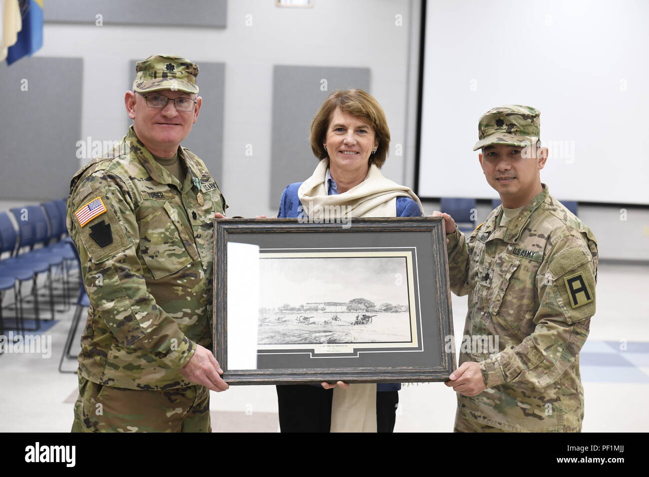 Outgoing 3-313th Logistics Support Battalion commander Lt. Col. John ...