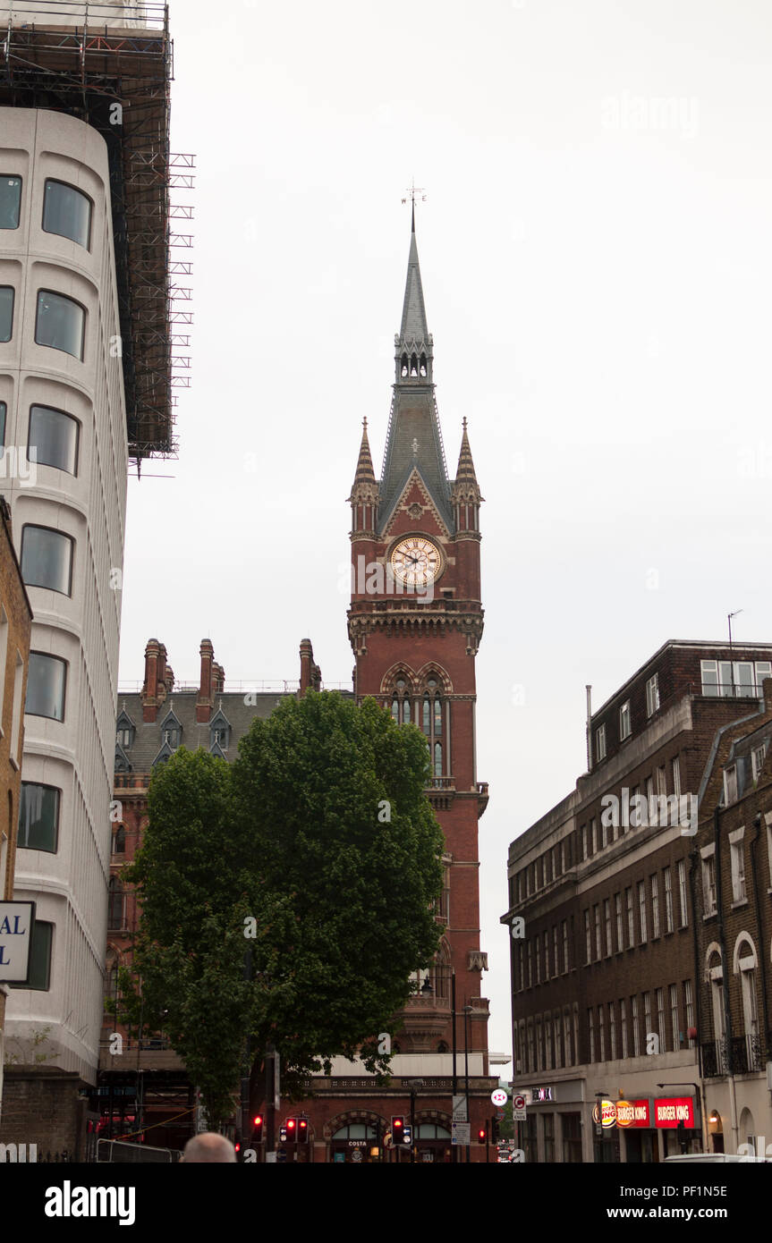London clock tower on a train station Stock Photo - Alamy
