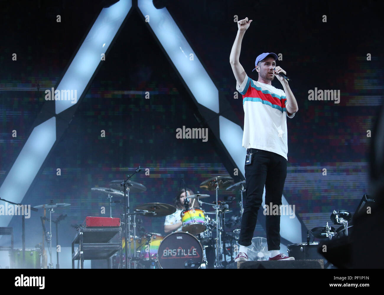 Dan Smith, lead singer from British indie pop ban Bastille, performing ...