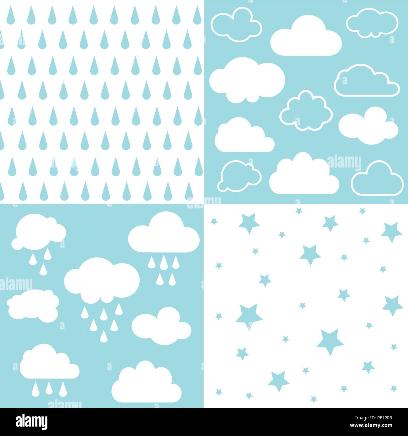 Clouds and rain seamless patterns Stock Vector Image & Art - Alamy