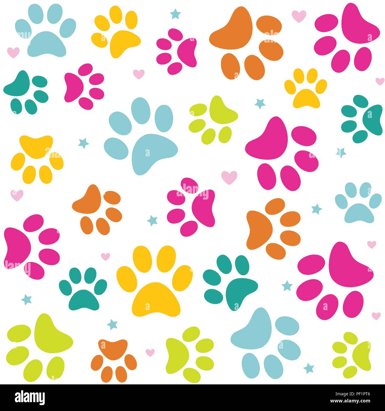 Seamless animal pattern of paw footprint Stock Vector Image & Art - Alamy