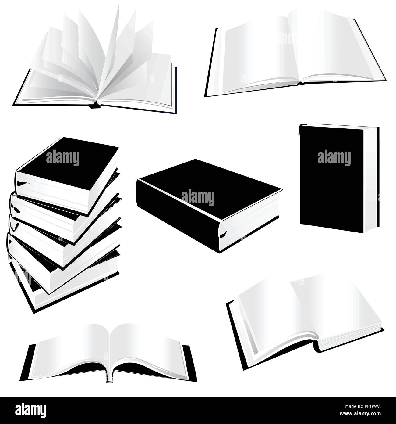 book silhouette icon set Stock Vector Image & Art - Alamy