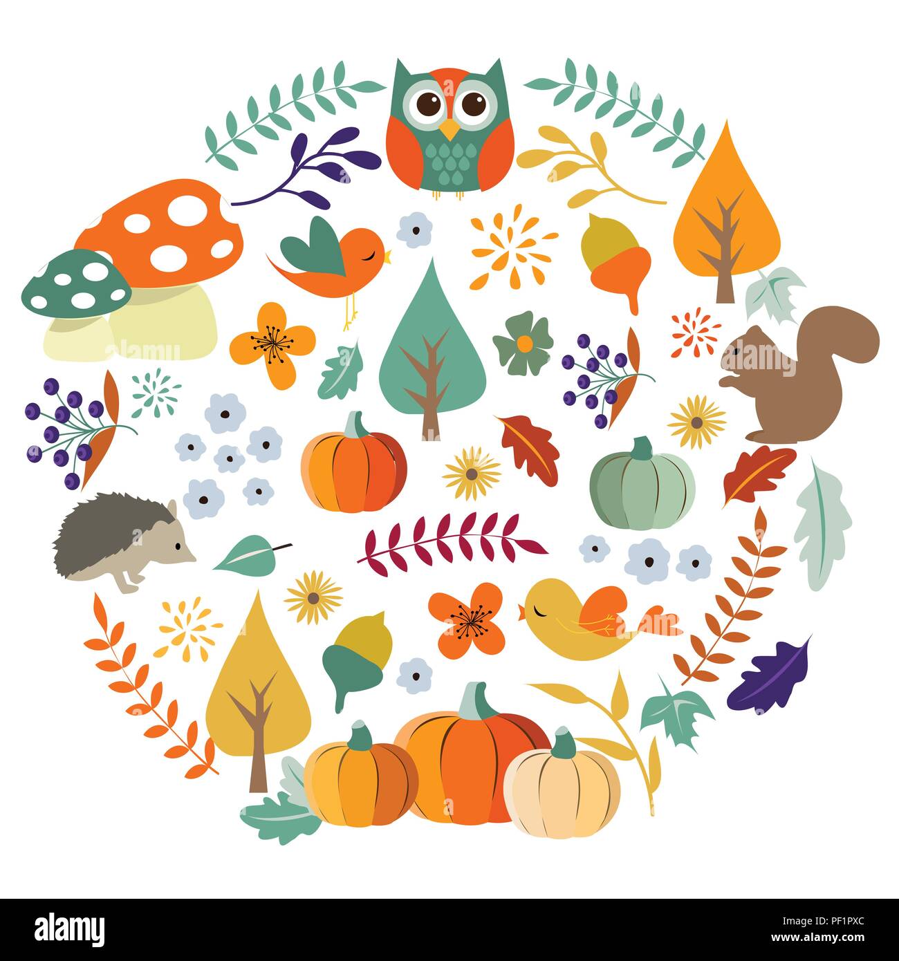 Owl autumn Stock Vector Images - Alamy