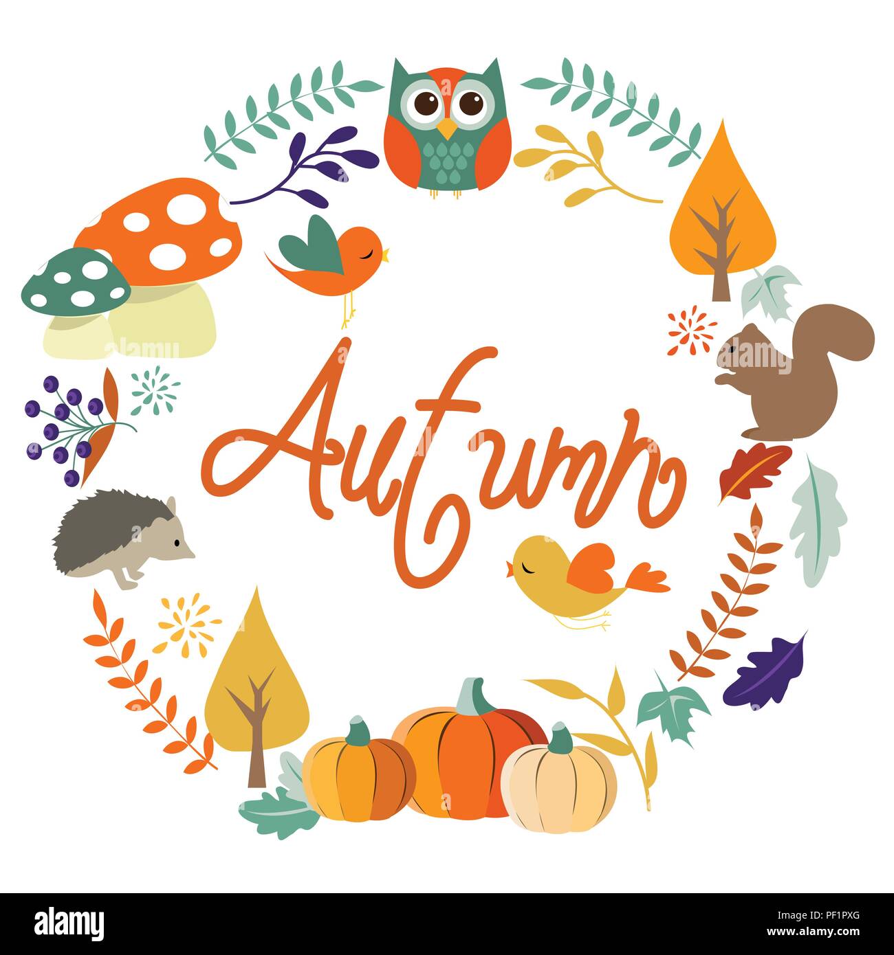 Owl autumn Stock Vector Images - Alamy