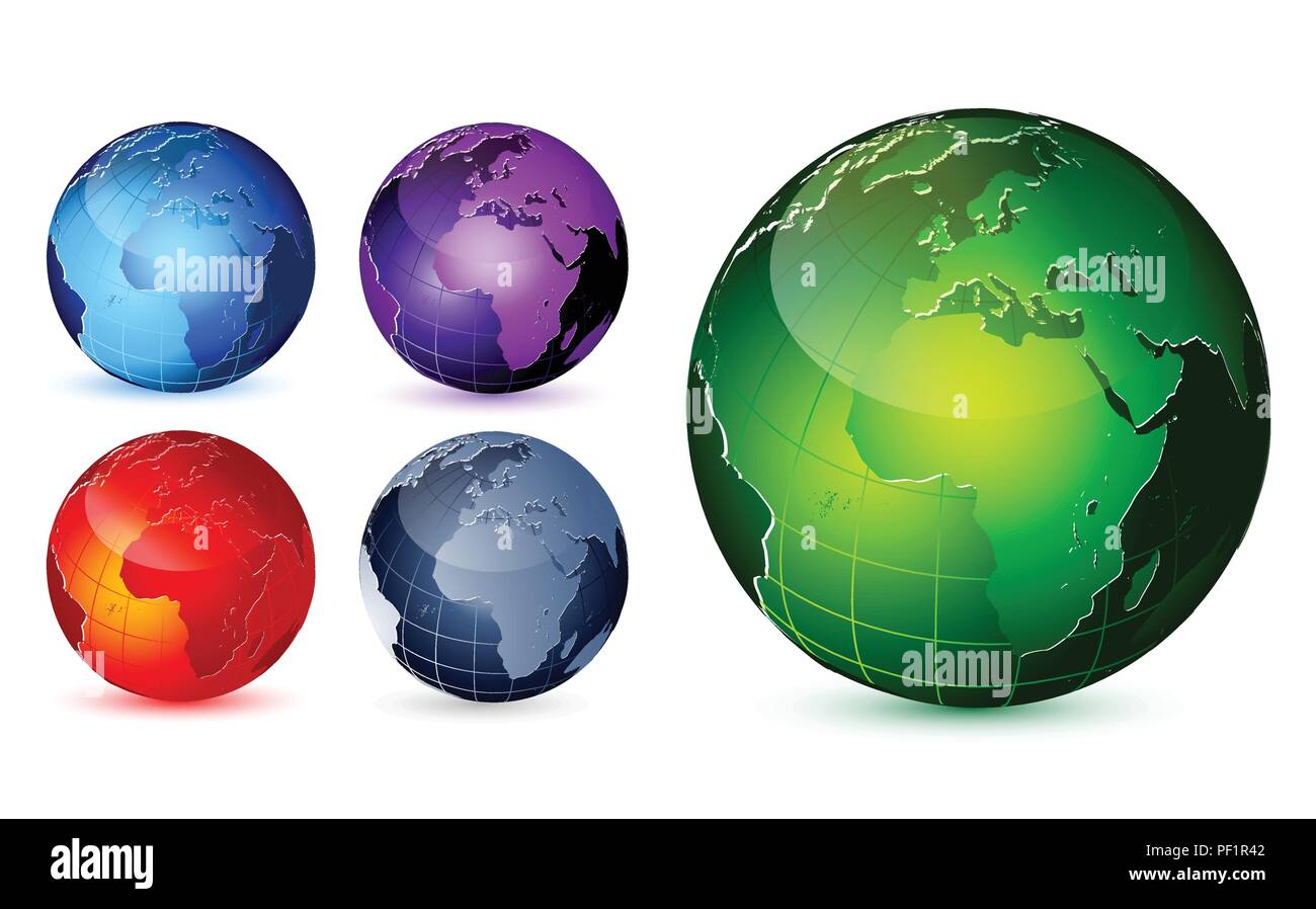 Set of vector globe icons Stock Vector Image & Art - Alamy
