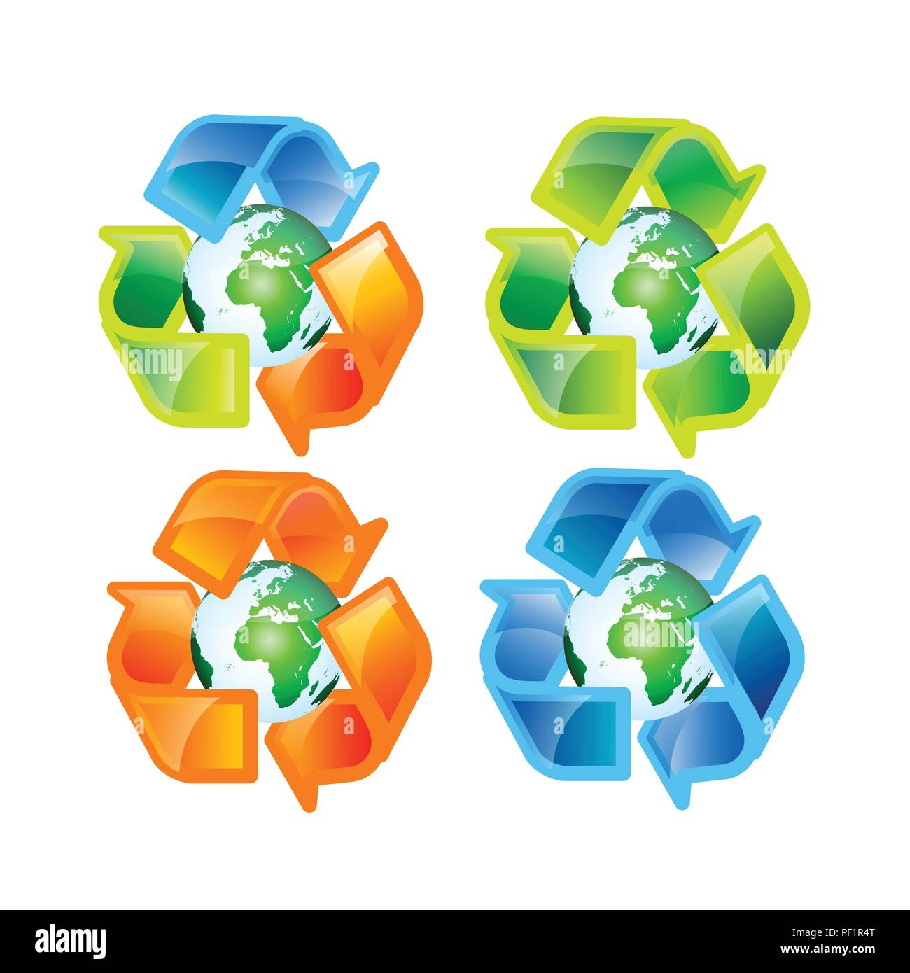 World globe earth recycle signs Stock Vector Images - Alamy