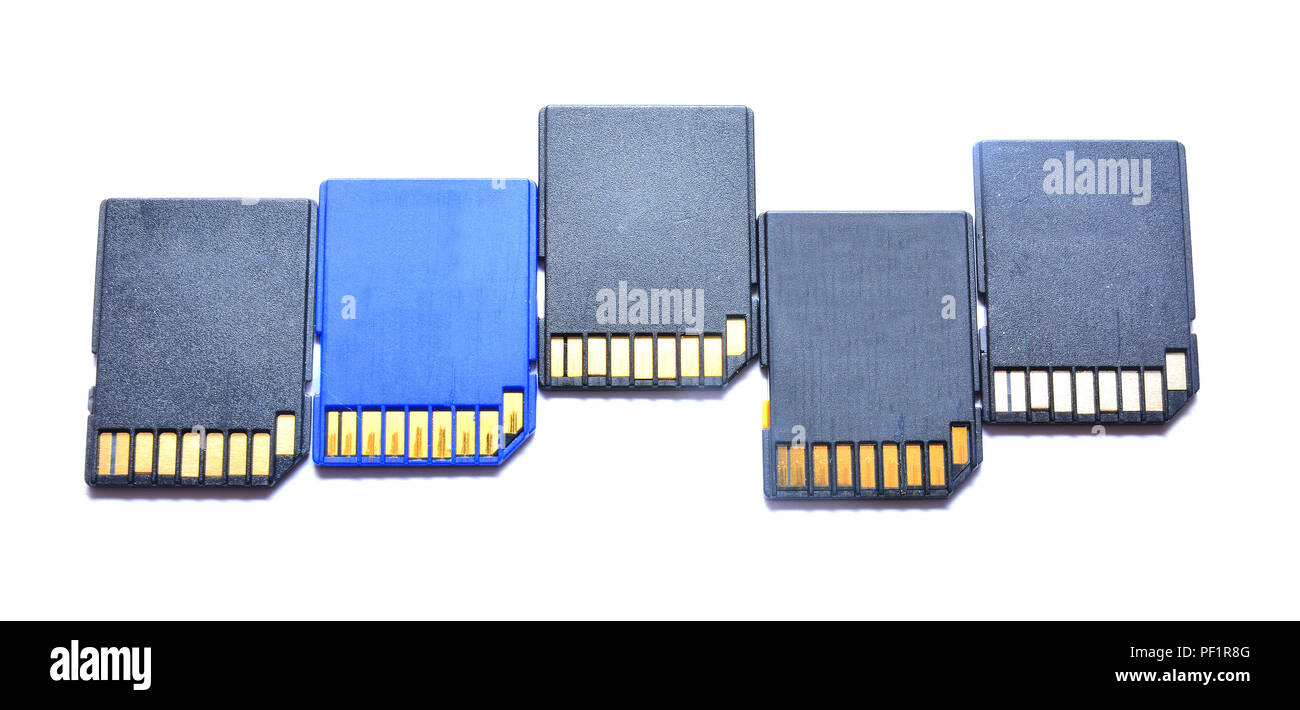 secure digital memory cards isolated on white Stock Photo - Alamy